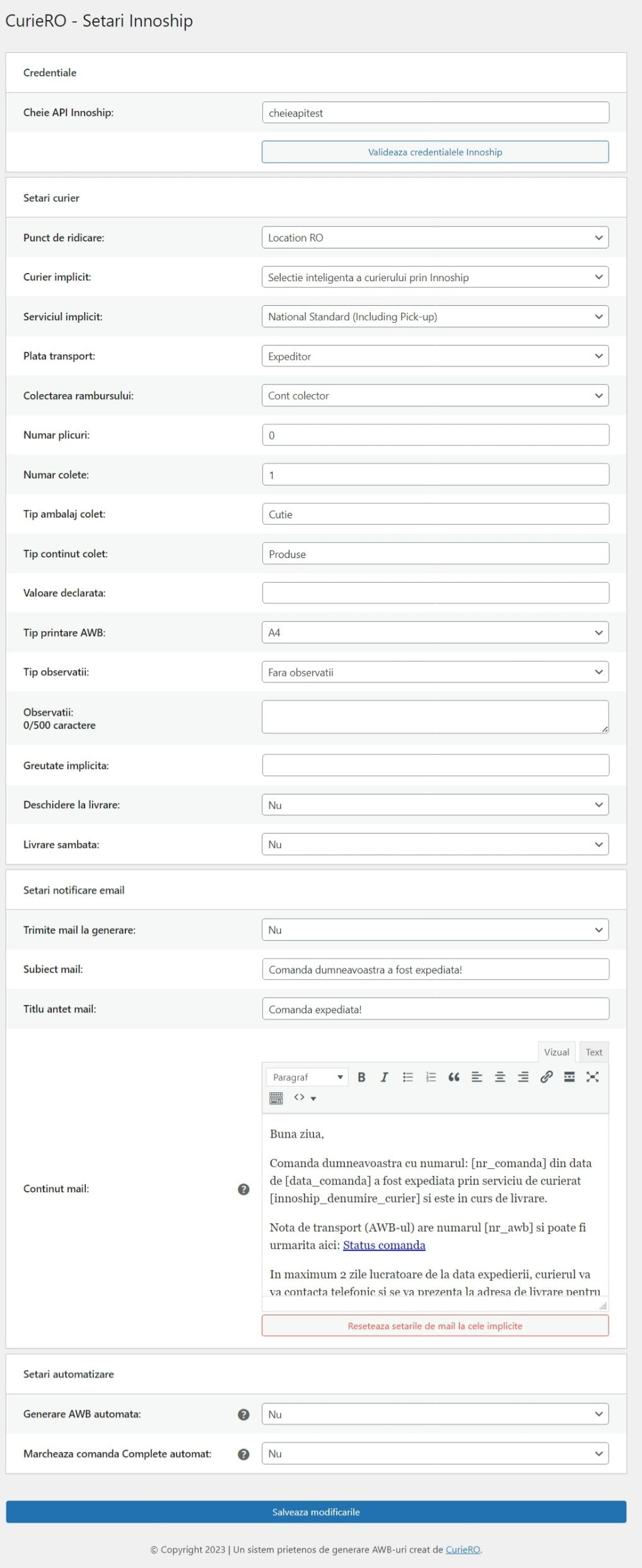 Innoship AWB: Ghid De Completare A Setărilor De Generare A AWB-urilor ...